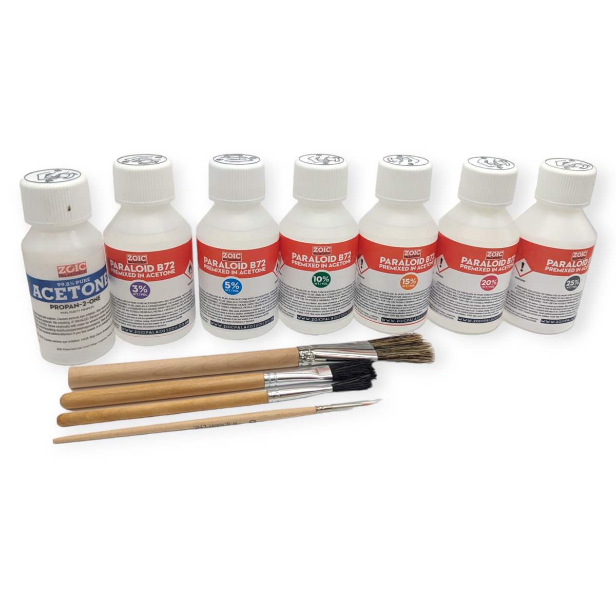 Premixed Paraloid B-72 Consolidant BUNDLE in Acetone – ZOIC PalaeoTech ...