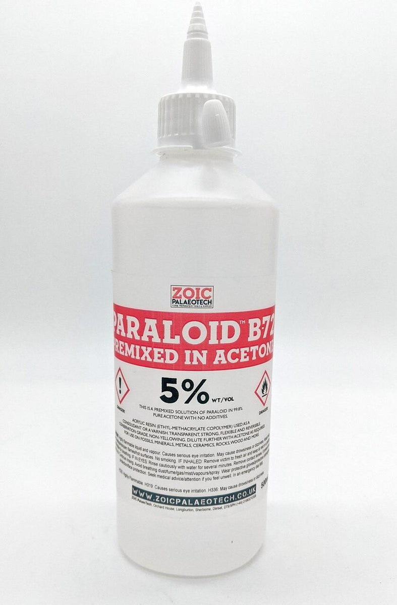 Paraloid B-72 Solution in Acetone 5% wt/vol for Conservation – ZOIC ...
