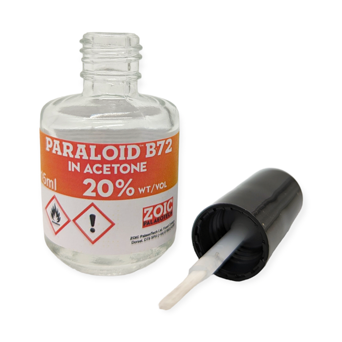 Paraloid B-72 20% wt/vol in Acetone 15ml – ZOIC PalaeoTech Limited