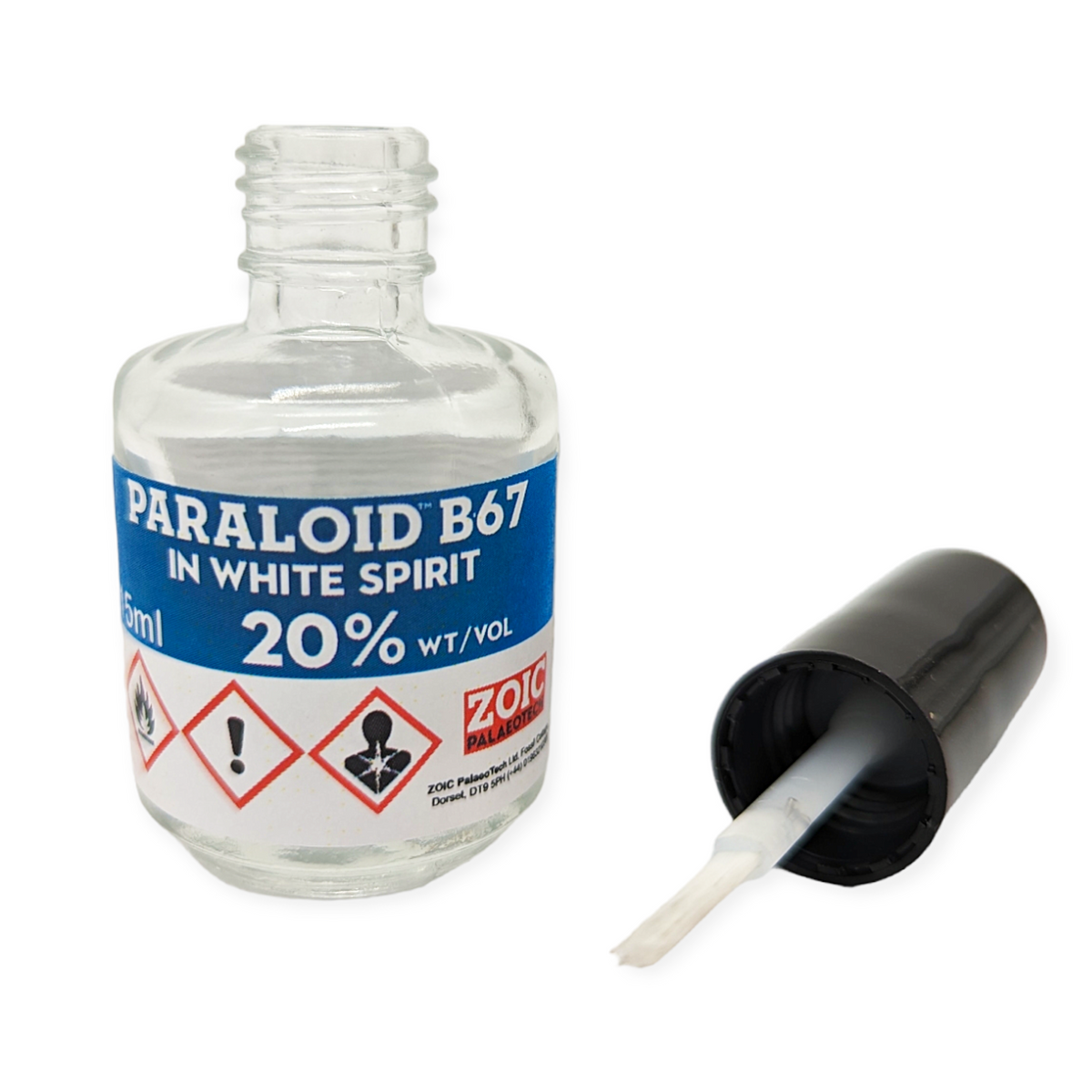 Paraloid B-67 20% wt/vol in White Spirit 15ml – ZOIC PalaeoTech Limited